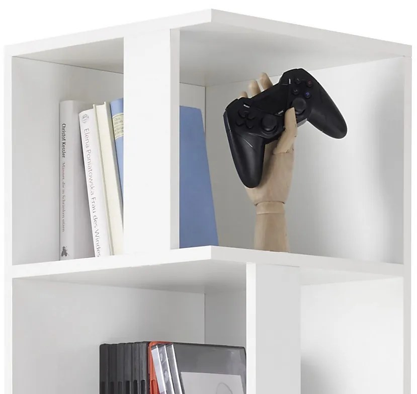 Rohový regál s přihrádkami Corner Shelf, bílý