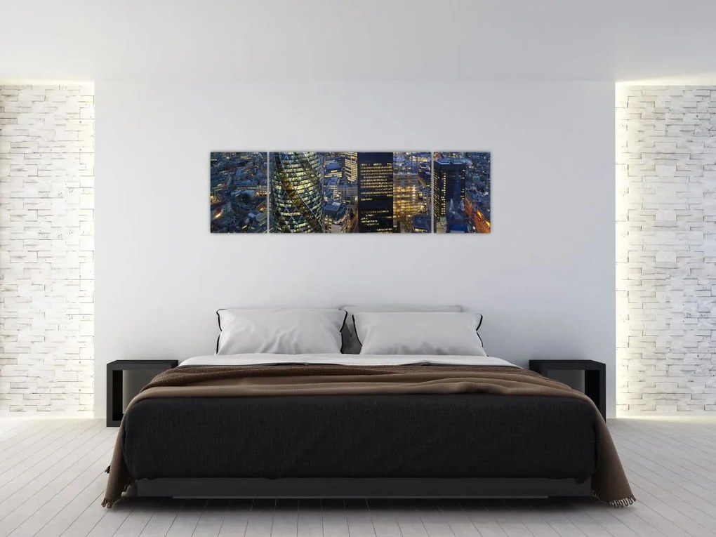Obraz - Večerní panorama Londýna (170x50 cm)