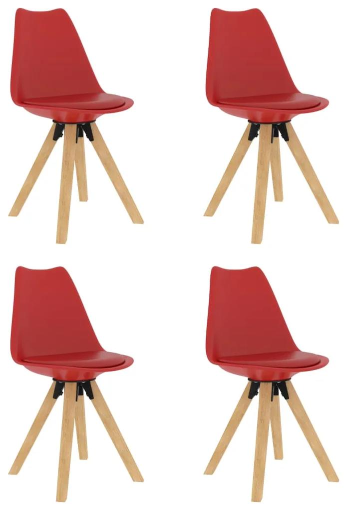 324232 vidaXL Jídelní židle 4 ks červené