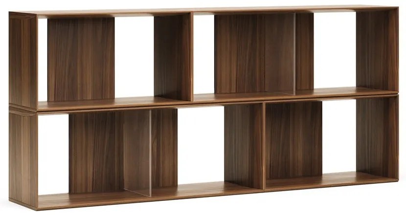 Hnědý modulární policový systém v dekoru ořechu 4 ks 168x76 cm Litto – Kave Home