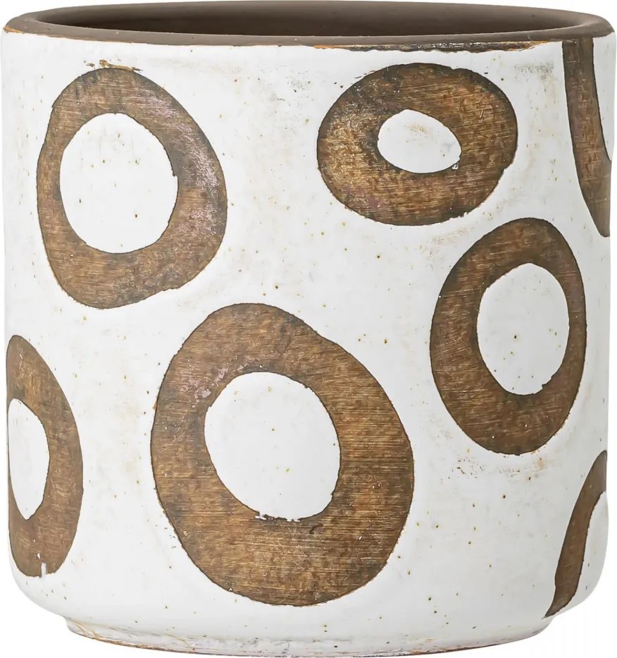 Terakotový obal na květináč Bahram White 12 cm Bloomingville