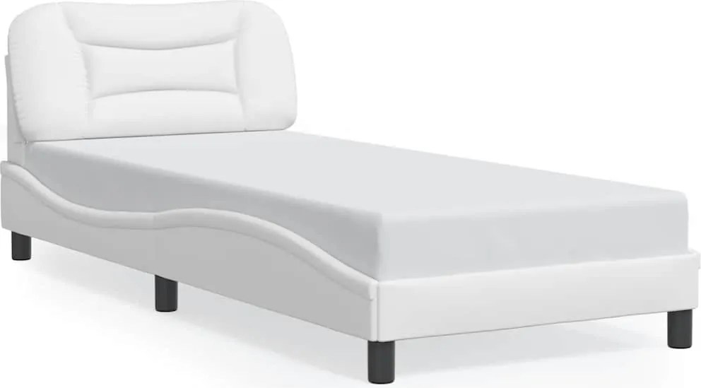 Rám postele bez matrace Hvar bílý 80 x 200 cm umělá kůže 3207961