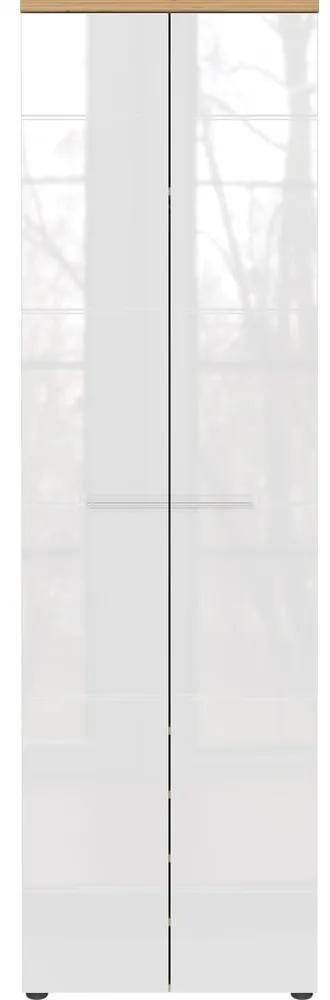 Bílá přírodní šatní skříň v dekoru dubu 60x198 cm Aledo – Germania