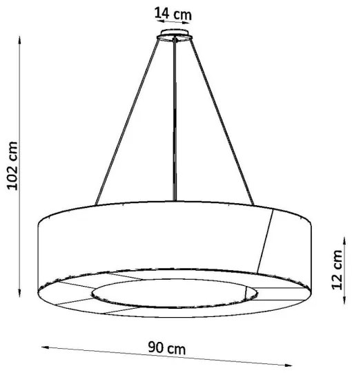 Sollux SL.0798 - Lustr na lanku SATURNO SLIM 8xE27/60W/230V pr. 90 cm černá