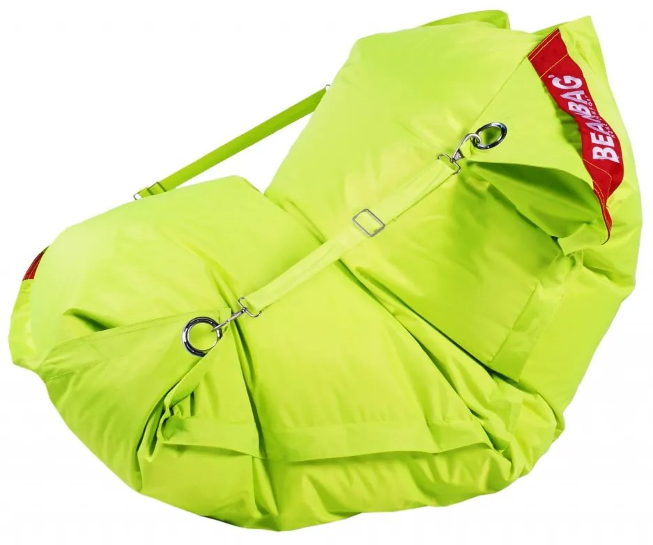 BeanBag Sedací pytel 189x140 comfort s popruhy fluo limet