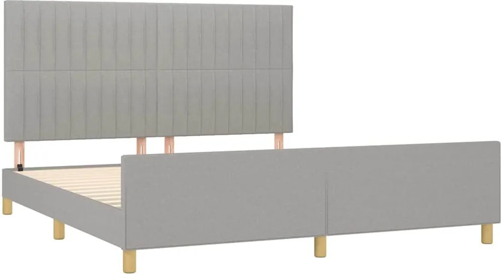Rám postele bez matrace světle šedý 180 x 200 cm textil 3125235