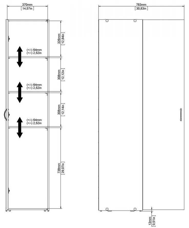 Šatní skříň Sid 40 x 42 x 176 cm, bílá