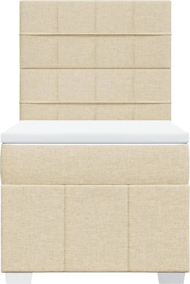 Box spring postel s matrací krémová 90x200 cm textil 3291556