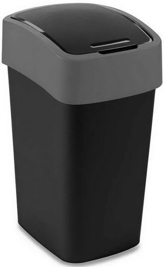 CURVER FLIP BIN 25L Odpadkový koš 47 x 26 x 34 cm černá/stříbrná 02171-Y09