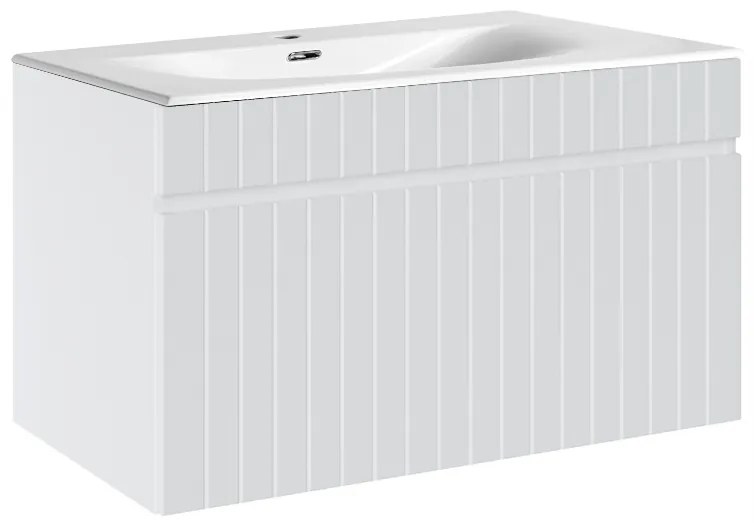 COMAD Závěsná skříňka s umyvadlem - ICONIC 82-80 white, šířka 80 cm, matná bílá