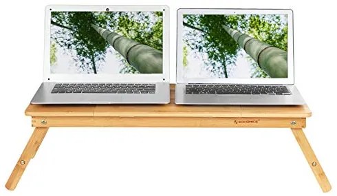 Songmics Stolek na notebook do postele, dřevěný, skládací, šířka 89 cm LLD004