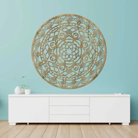 Dřevěná mandala harmonie – Elegantní dekorace na zeď I SENTOP HDF0176