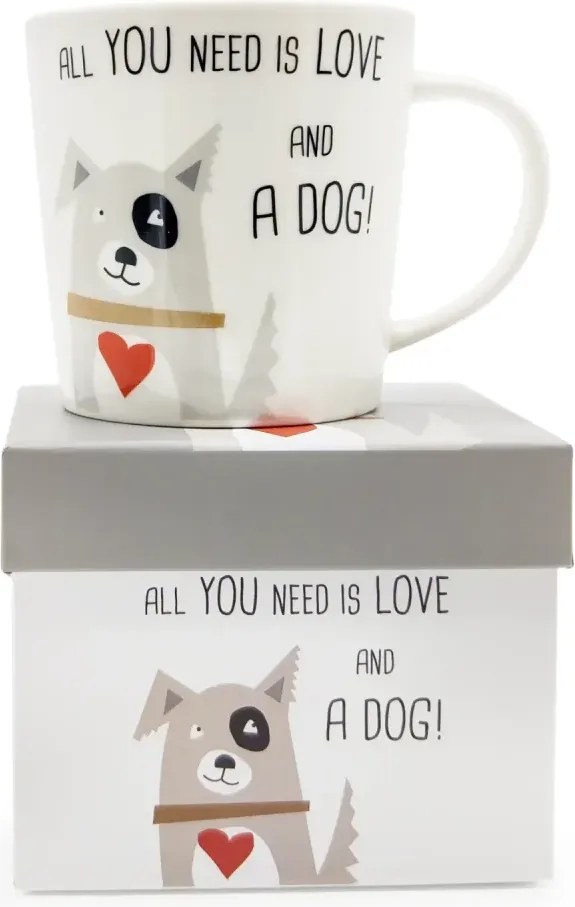 Porcelánový hrnek All you need is love and a dog!, 400 ml – dárek pro pejskaře