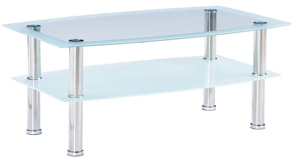 280100 vidaXL Konferenční stolek bílý 100 x 60 x 42 cm tvrzené sklo