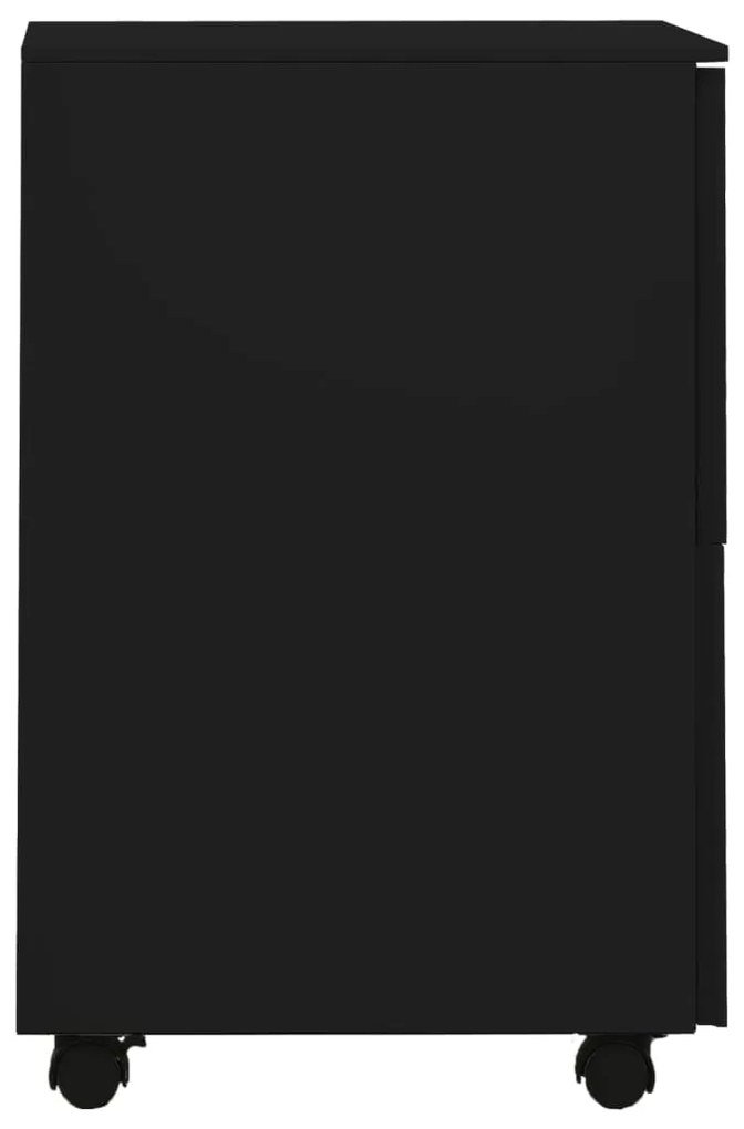 Mobilní kartotéka černá 39 x 45 x 67 cm ocel