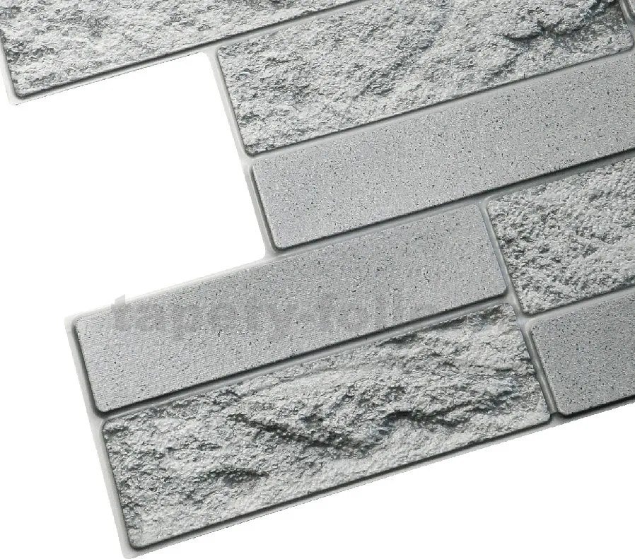 Obkladové panely 3D PVC TP10019927, cena za kus, rozměr 980 x 490 mm, pískovcový kámen šedý, GRACE