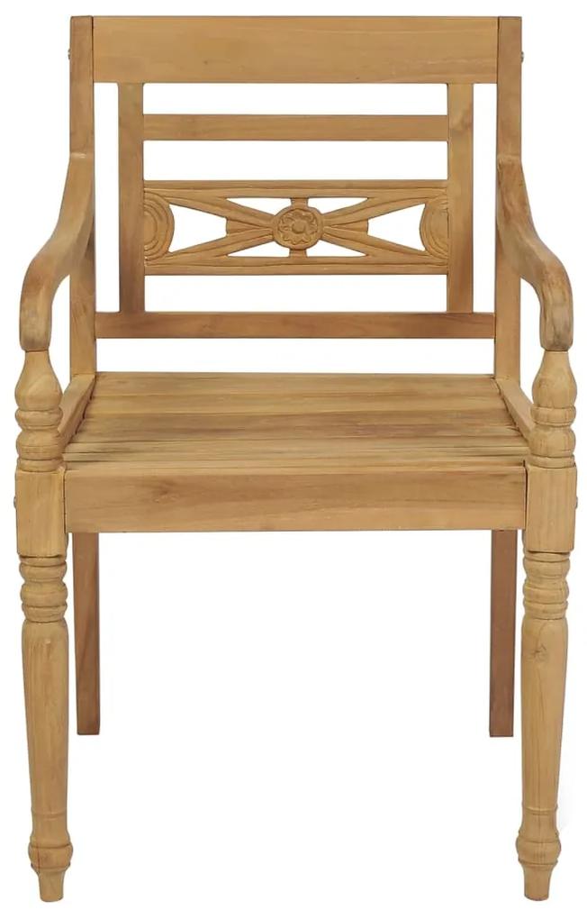 Židle Batavia s poduškami 6 ks masivní teakové dřevo,  3073339