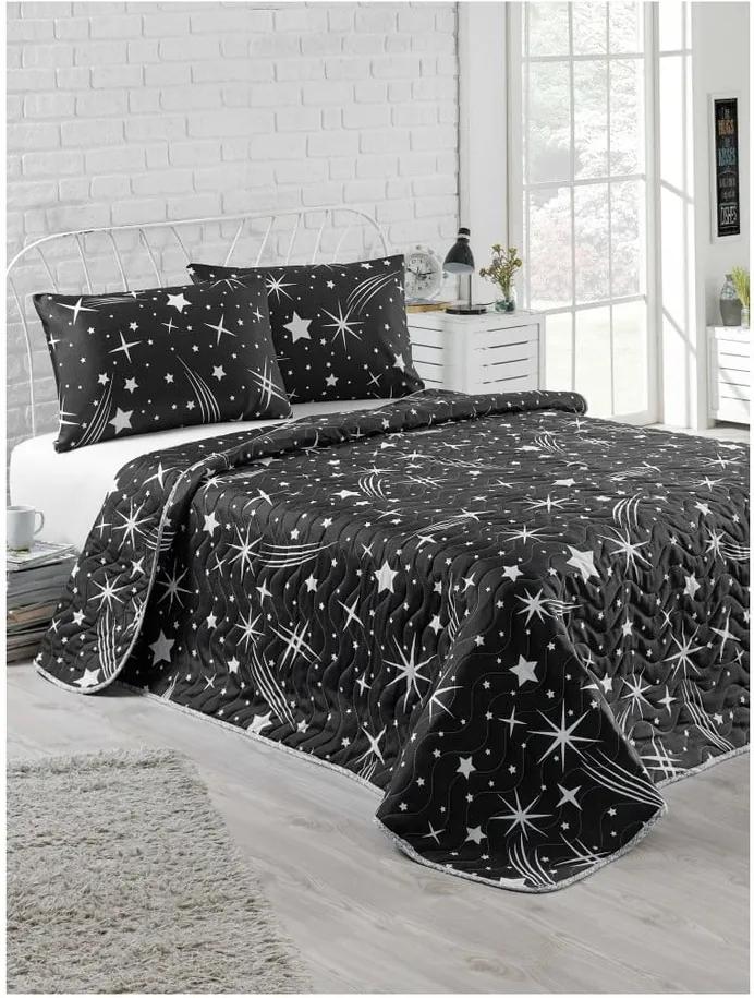 Set přehozu na jednolůžko s povlakem na polštář Starry Night, 160 x 220 cm