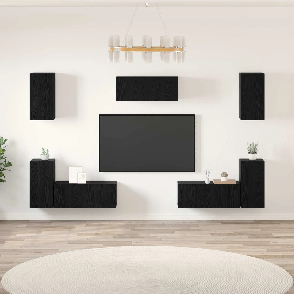 Sestava TV skříněk 7 ks Černý dub Kompozitní dřevo 3393187