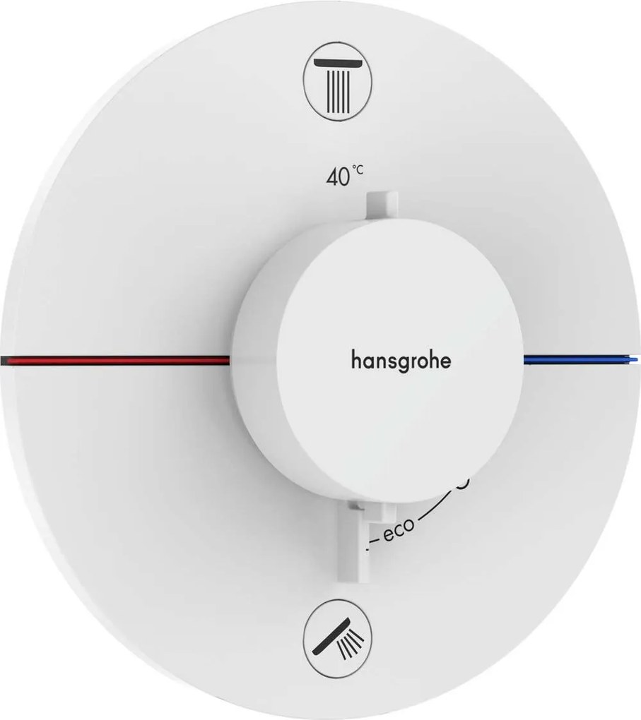 Hansgrohe ShowerSelect Comfort - Termostatická baterie pod omítku, pro 2 spotřebiče, matná bílá 15556700