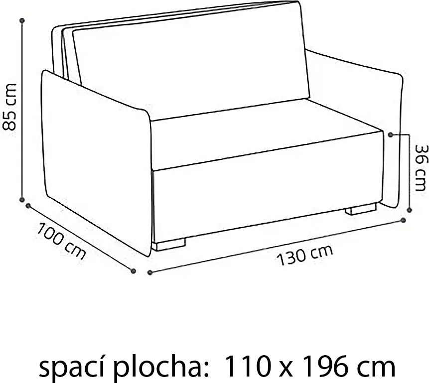Pohovka VIVA II GLOW | 130 cm | rozkládací + úložný prostor | VÝBĚR TKANIN
