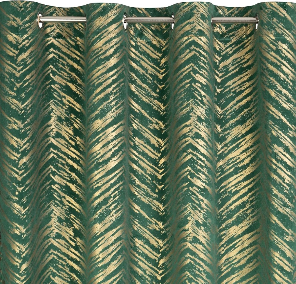 ZATEMŇOVACÍ ZÁVĚS NA KROUŽCÍCH SARA 140X250 CM TMAVĚZELENÁ