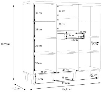 Vitrína VIRO hnědá/béžová