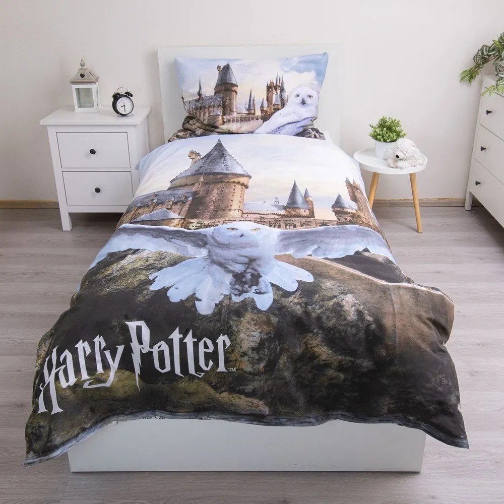 Bavlněné dětské povlečení na jednolůžko 140x200 cm Harry Potter "Hedwig" – Jerry Fabrics