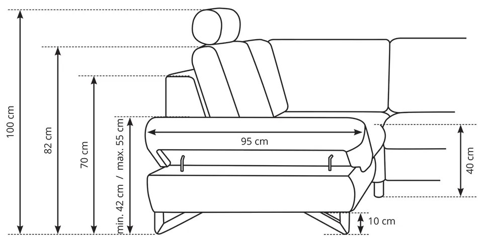 Sedací souprava AVESTA IV | 166x344x199 cm | rozkládací + 2x úložný prostor | VÝBĚR TKANIN
