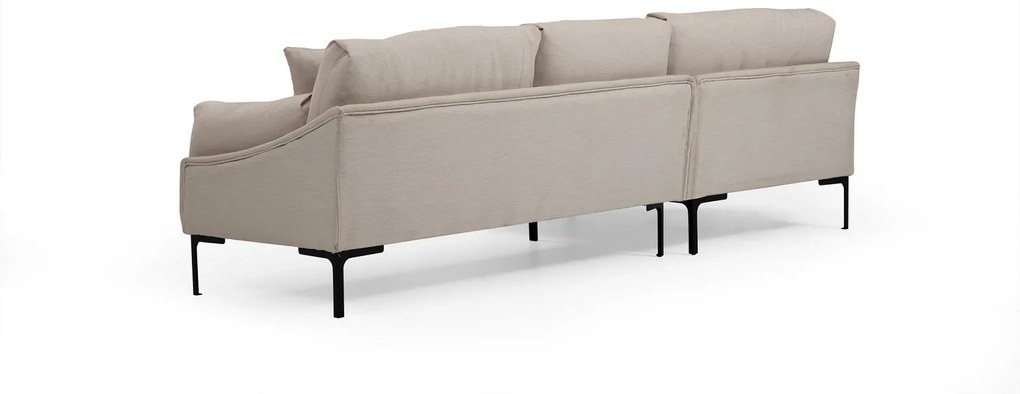 Designová rohová sedačka Pallavi 255 cm krémová - levá
