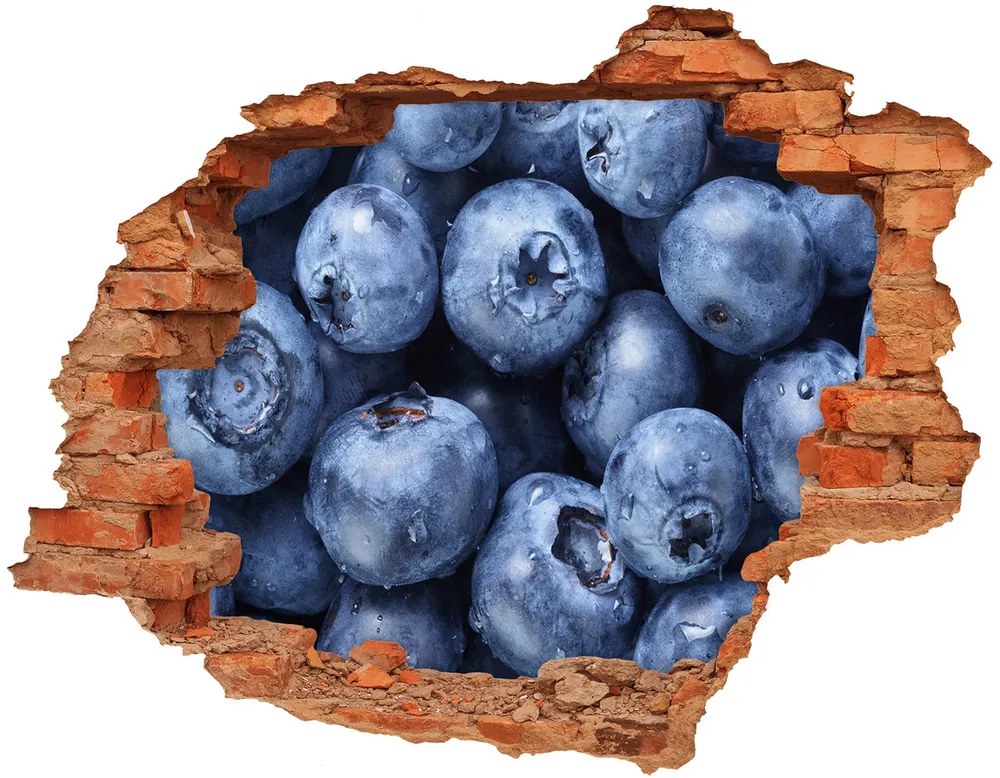 Wallmuralia Nálepka 3D díra beton Borůvky 90x70 cm