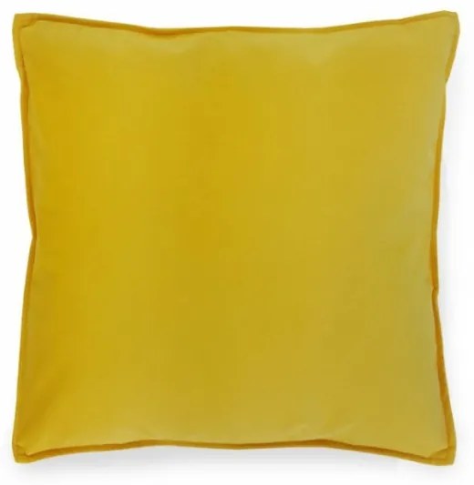Čtvercový polštář žlutý - plyš