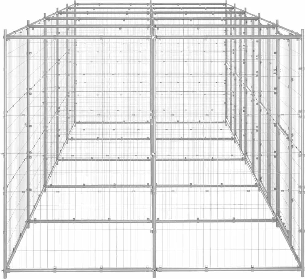 Venkovní psí kotec pozinkovaná ocel 12,1 m² 3082285