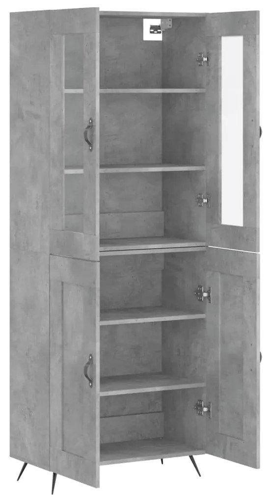 Skříň highboard betonově šedá 69,5x34x180 cm kompozitní dřevo,  3198317