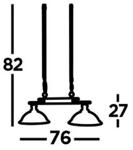 Searchlight 2682-2SS Dvojité závěsné svítidlo BISTRO SATIN, alabastrové sklo