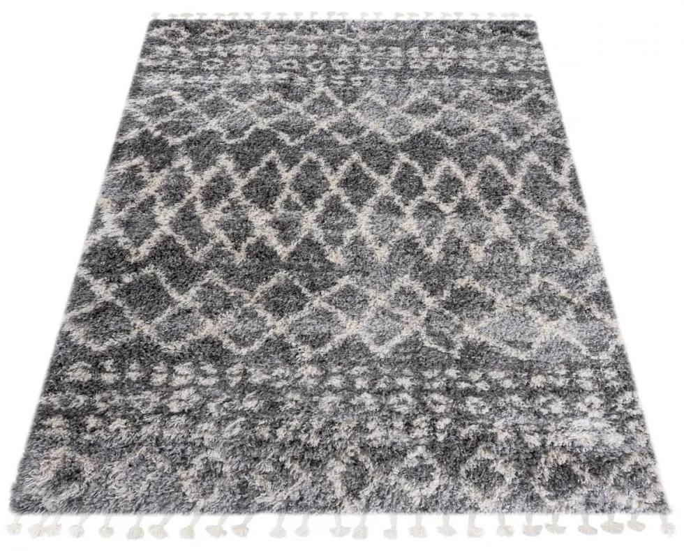 Kusový koberec shaggy Apache šedý 140x200cm