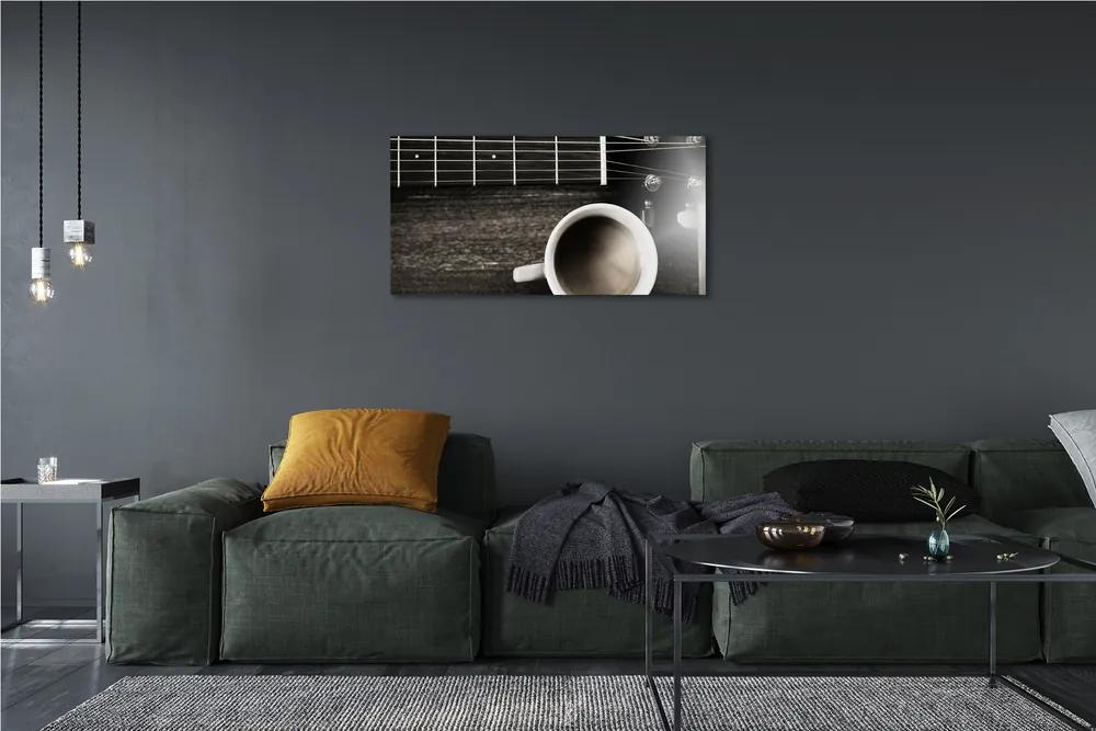 Obrazy na plátně coffee kytara 125x50 cm