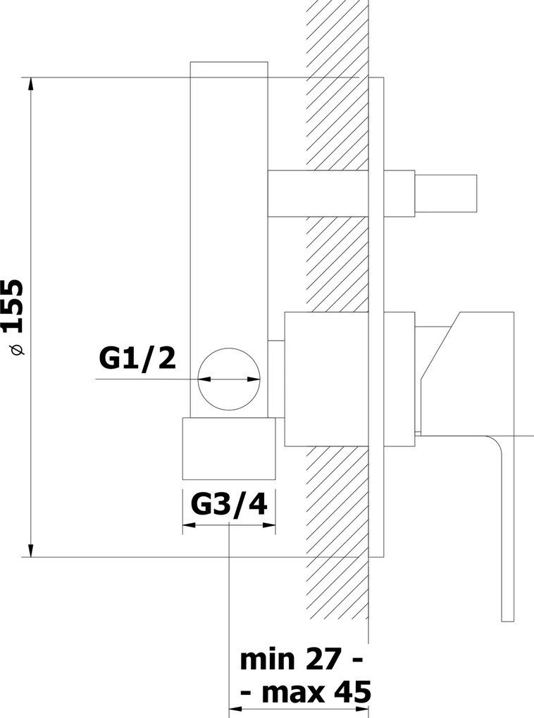 Bruckner Bruckner, SIEGER podomítková sprchová baterie, 2 výstupy, chrom, 914.042.1