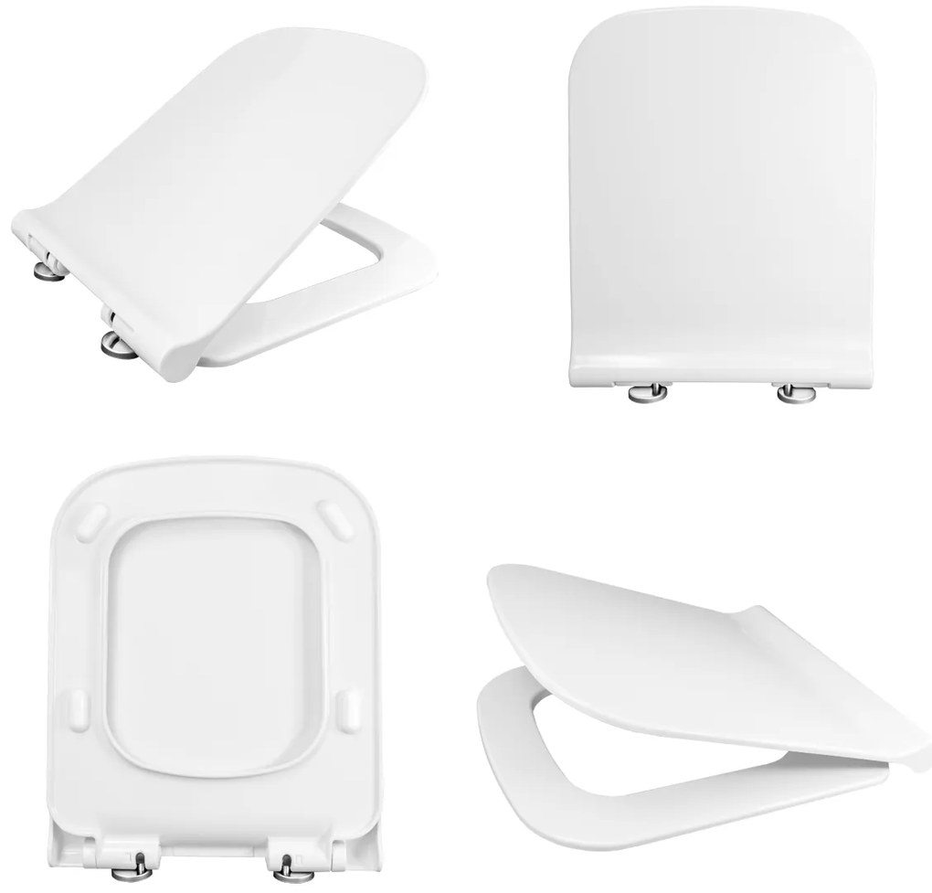 Gamma Erga Viana, toaletní WC sedátko 418(467)x444mm z duroplastu s pomalým zavíráním, bílá, ERG-GAM-D6