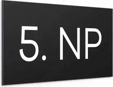 ACCEPT Označení podlaží "5. NP" - stříbrná tabulka - černý popis