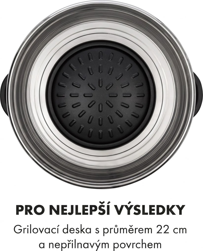 Klarstein Szechuan, hot pot, grilovací deska, 2 v 1, 5 l, 1350/600 W, černý