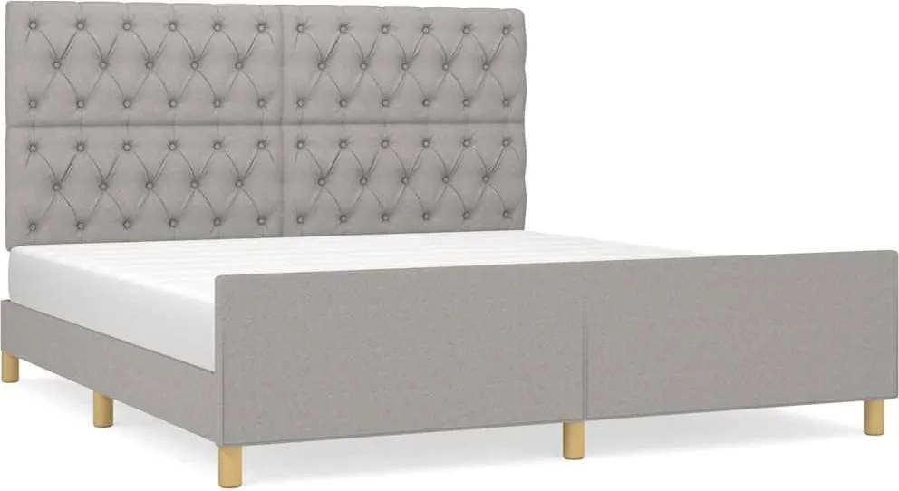 Rám postele bez matrace světle šedý 160 x 200 cm textil 3125308