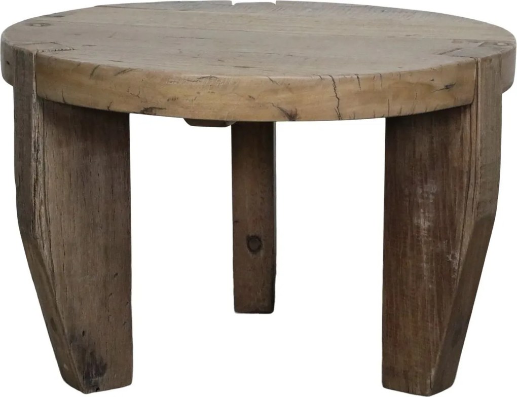Konferenční stolek Grimaud z recyklovaného hnědého dřeva – Ø 72*48 cm