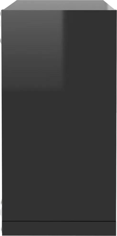 vidaXL Nástěnné police kostky 4 ks 30 x 15 x 30 cm [807020] Barva: černá s vysokým leskem