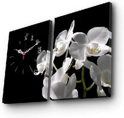 Dekorativní nástěnné hodiny Květy, 64 x 40 cm
