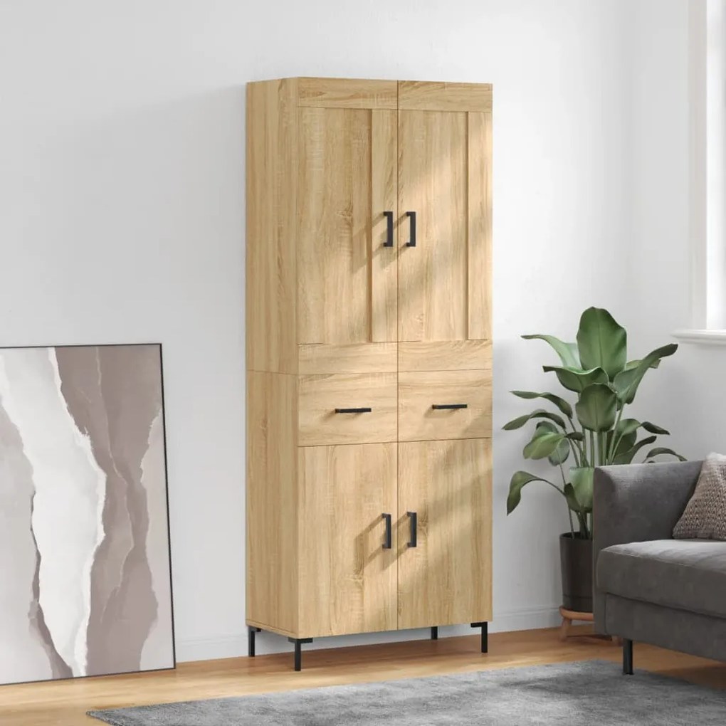 Skříň highboard dub sonoma 69,5 x 34 x 180 cm kompozitní dřevo