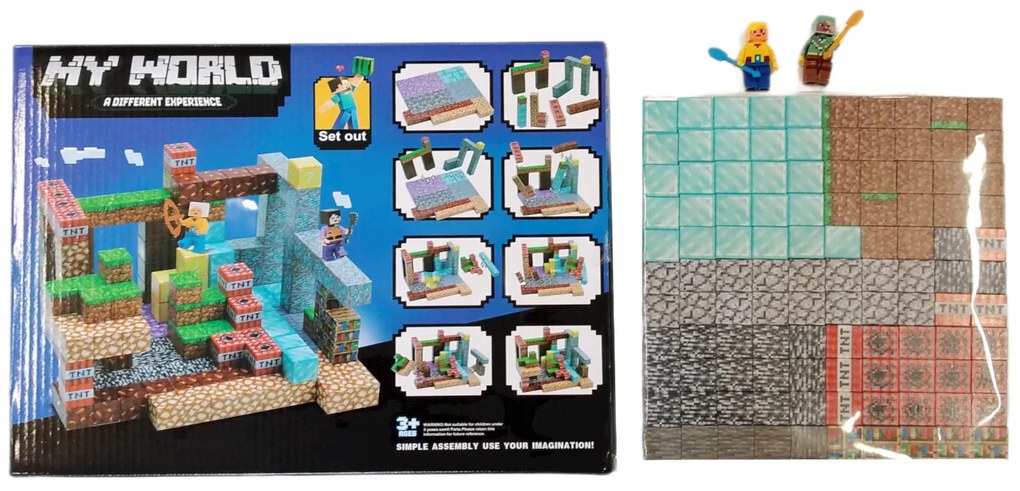 Velká magnetická stavebnice Minecraft Iron Diamond Gold TNT 220ks
