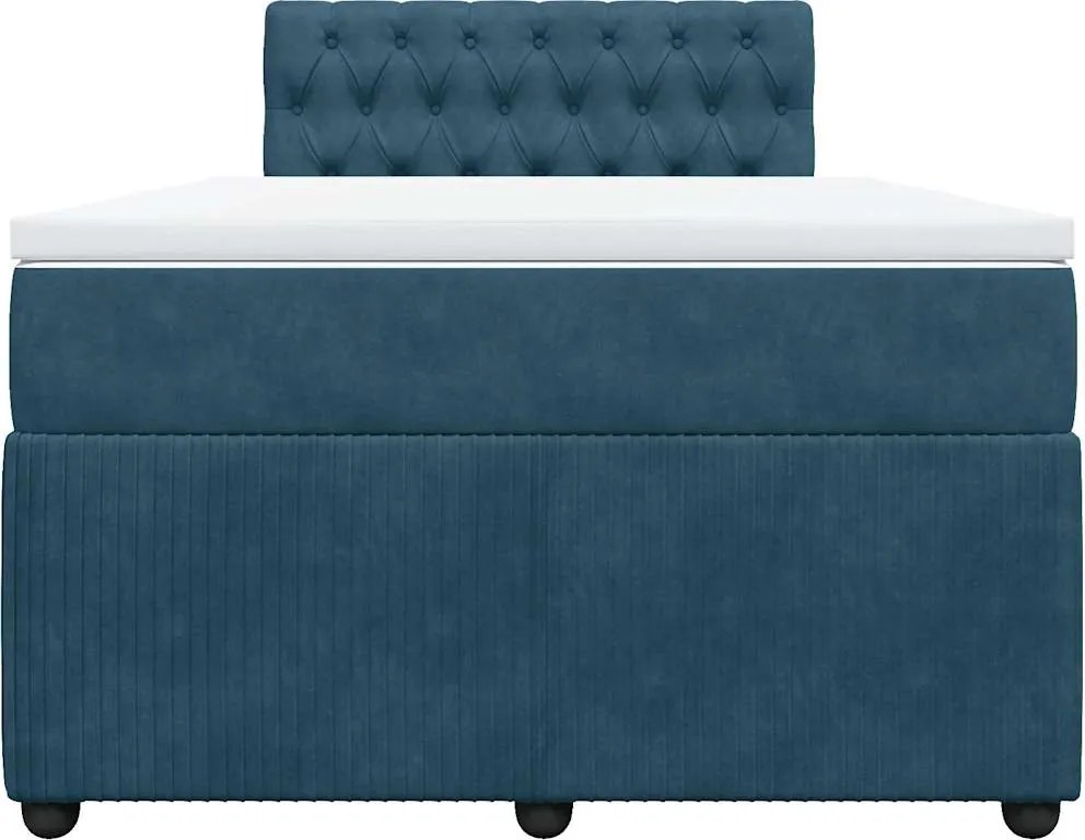 Box spring postel s matrací modrá 120 x 200 cm samet 3287720