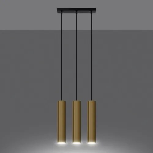 Závěsná lampa SOLLUX LAGOS 3 leštěné zlato GU10 3x10W bez žárovky SL.1201