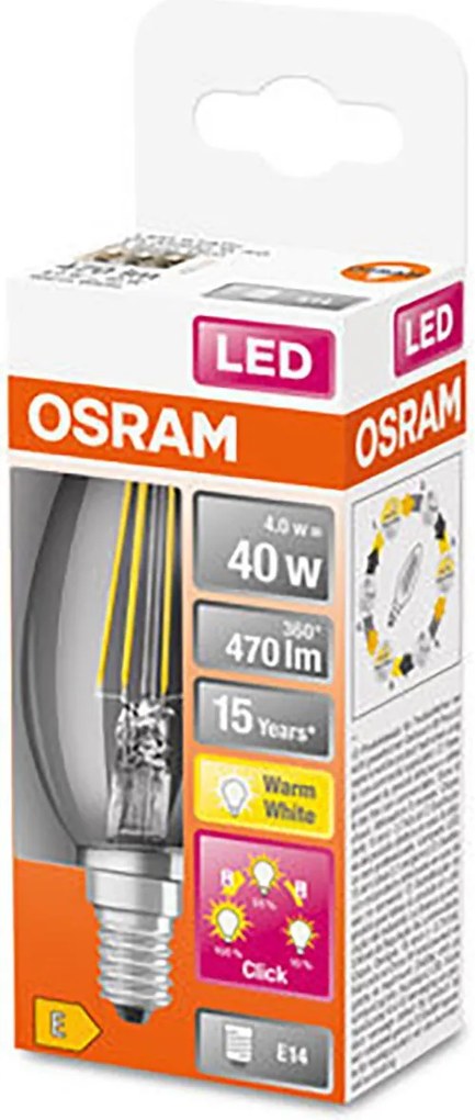 Stmívatelná LED žárovka E14 OSRAM 3-STEP DIM 4W 2700K 470LM